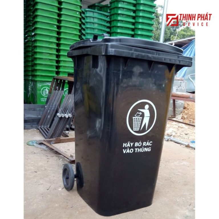 Thùng rác nhựa 240L màu đen